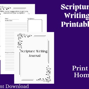 Scripture Writing Printable, 30 Day Writing Challenge, Writing Prompts ...