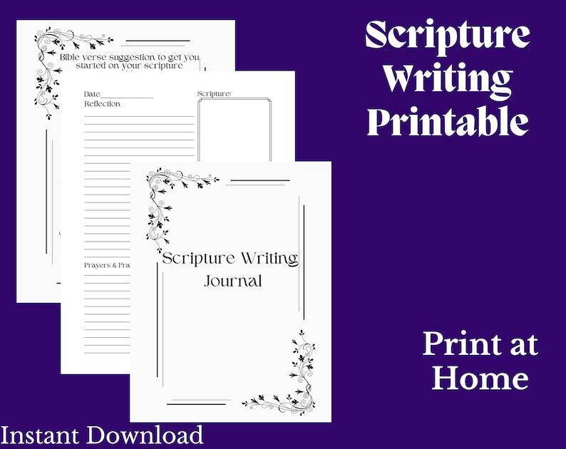 Scripture Writing Printable, 30 Day Writing Challenge, Writing Prompts ...