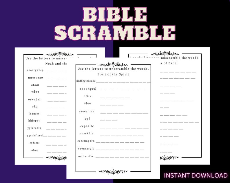 Bible Word Scramble, Bible Games for Adults, Bible Printables, Bible ...