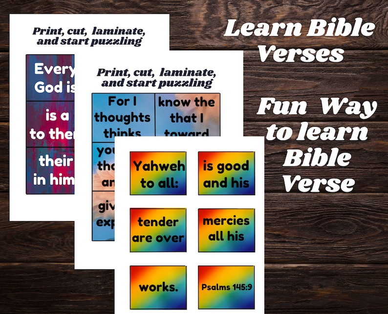 Printable Bible Verse Puzzle, Bible Verse Cards, Memory Verse Cards ...