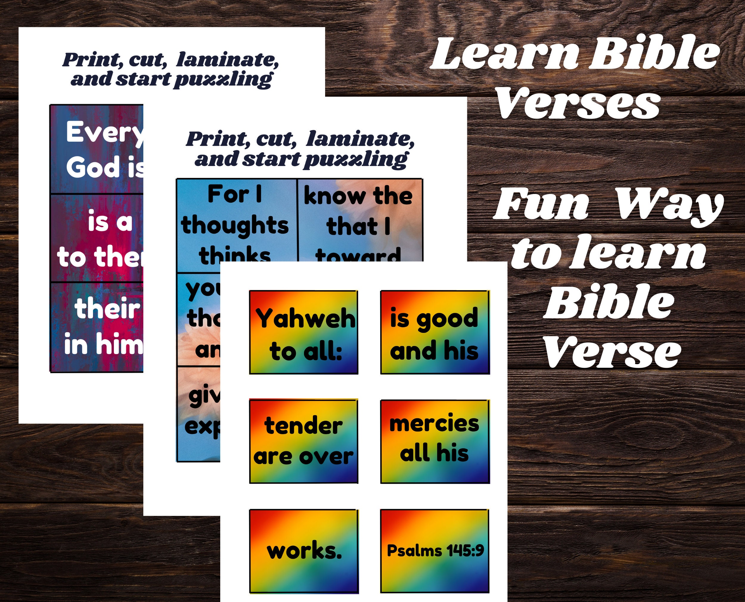 Printable Bible Verse Puzzle, Bible Verse Cards, Memory Verse Cards ...
