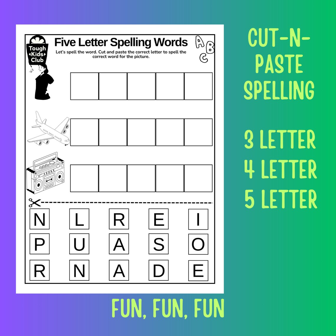 Cut and Paste Spelling Worksheets, Cut and Paste Spelling Words ...