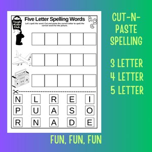 Cut and Paste Spelling Worksheets, Cut and Paste Spelling Words ...