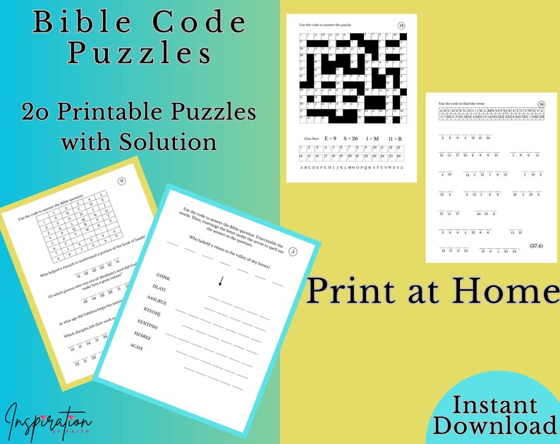 Bible Code Puzzles, Bible Crossword, Crossword Puzzle Printables, Bible ...