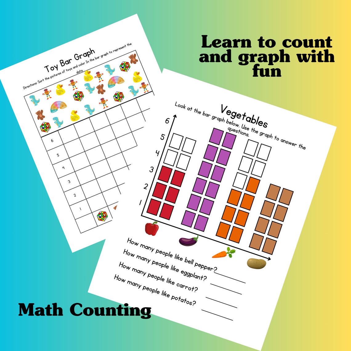 Bar Graph Printables, Counting and Graphing Worksheet, Learn to Count ...