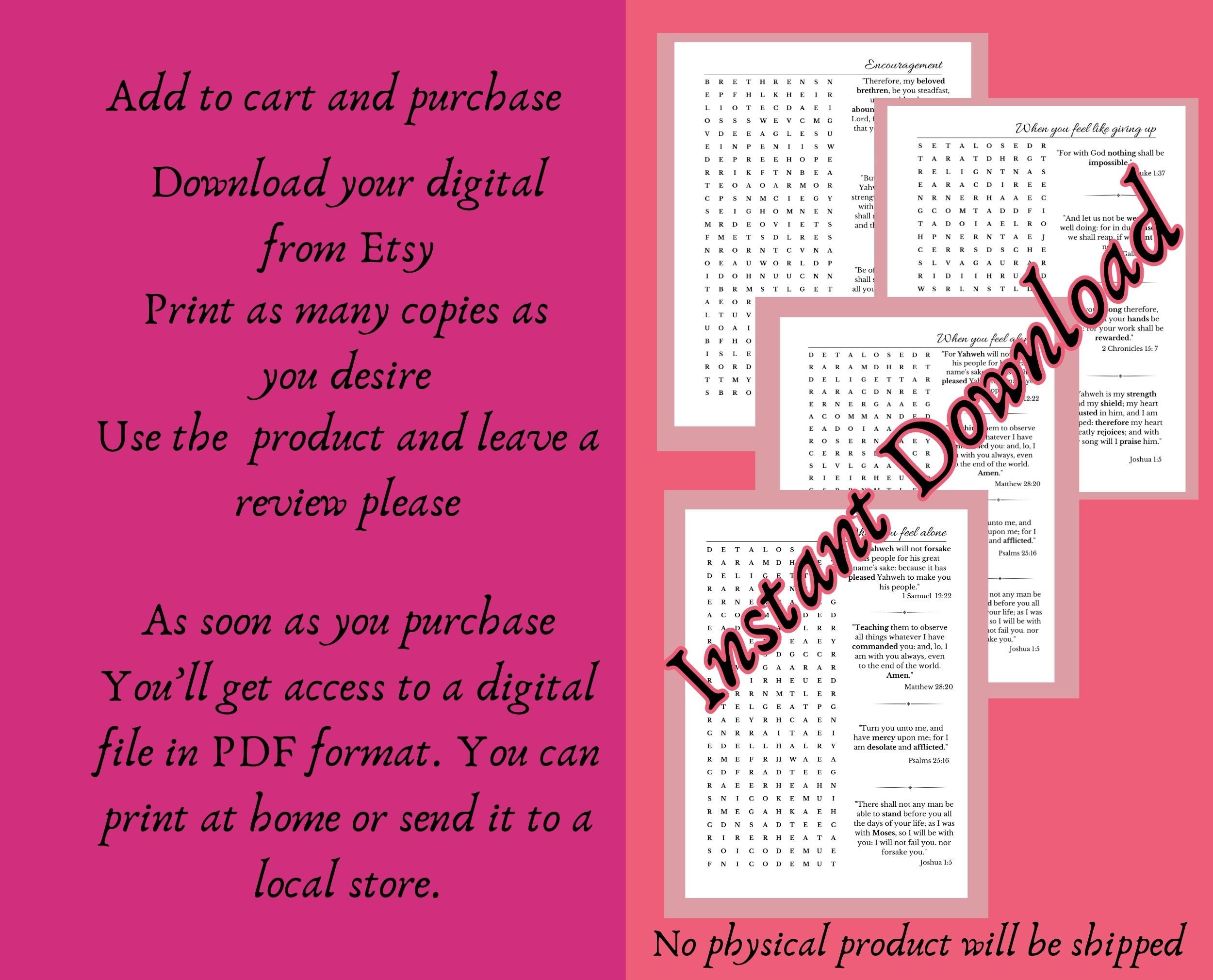 Bible Verse Word Search, Bible Scripture Puzzles, Bible Study Games for ...