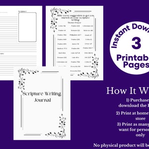 Scripture Writing Printable, 30 Day Writing Challenge, Writing Prompts ...