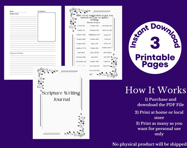 Scripture Writing Printable, 30 Day Writing Challenge, Writing Prompts ...