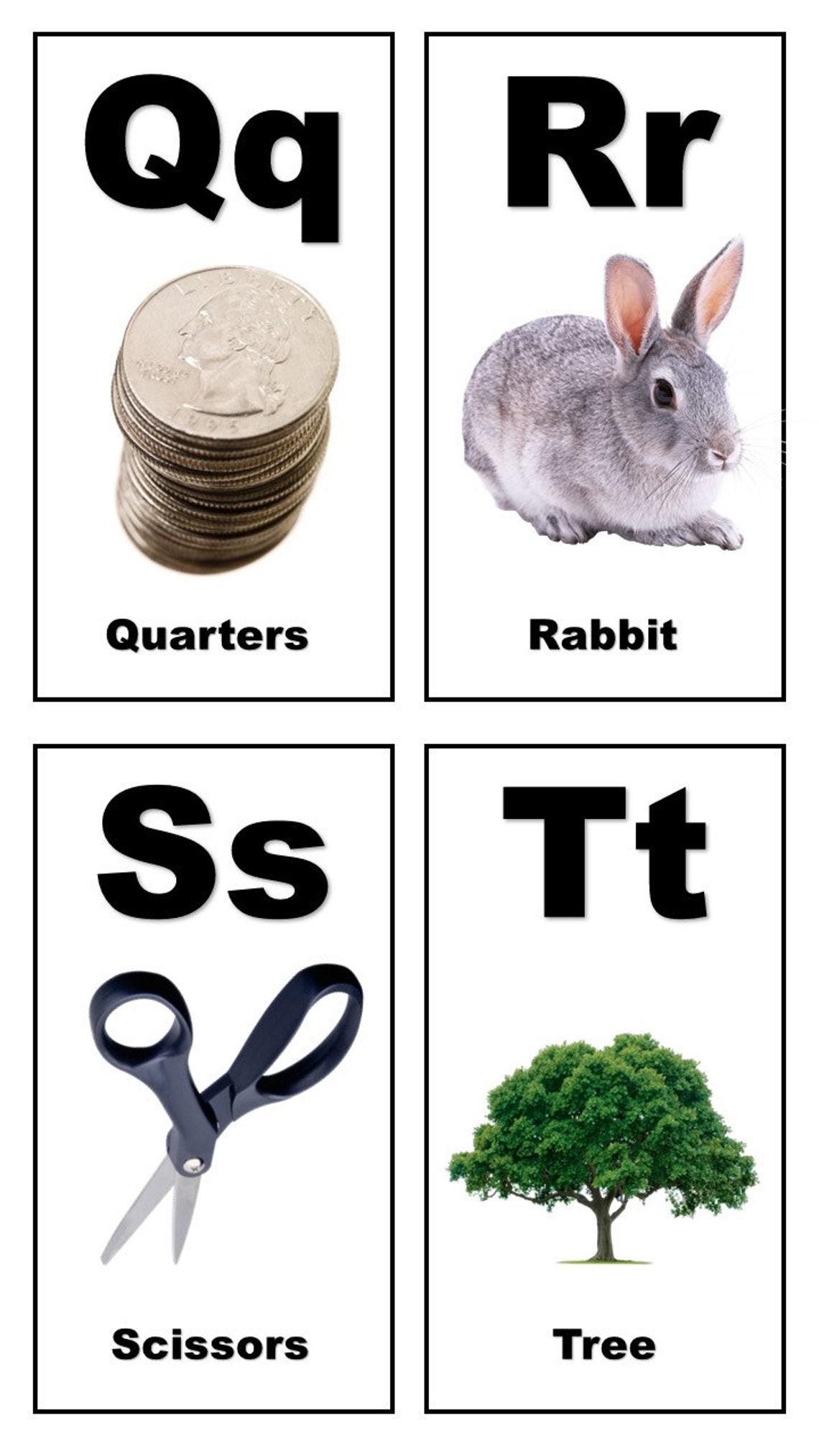 Alphabet Flash Cards - Printable - Etsy