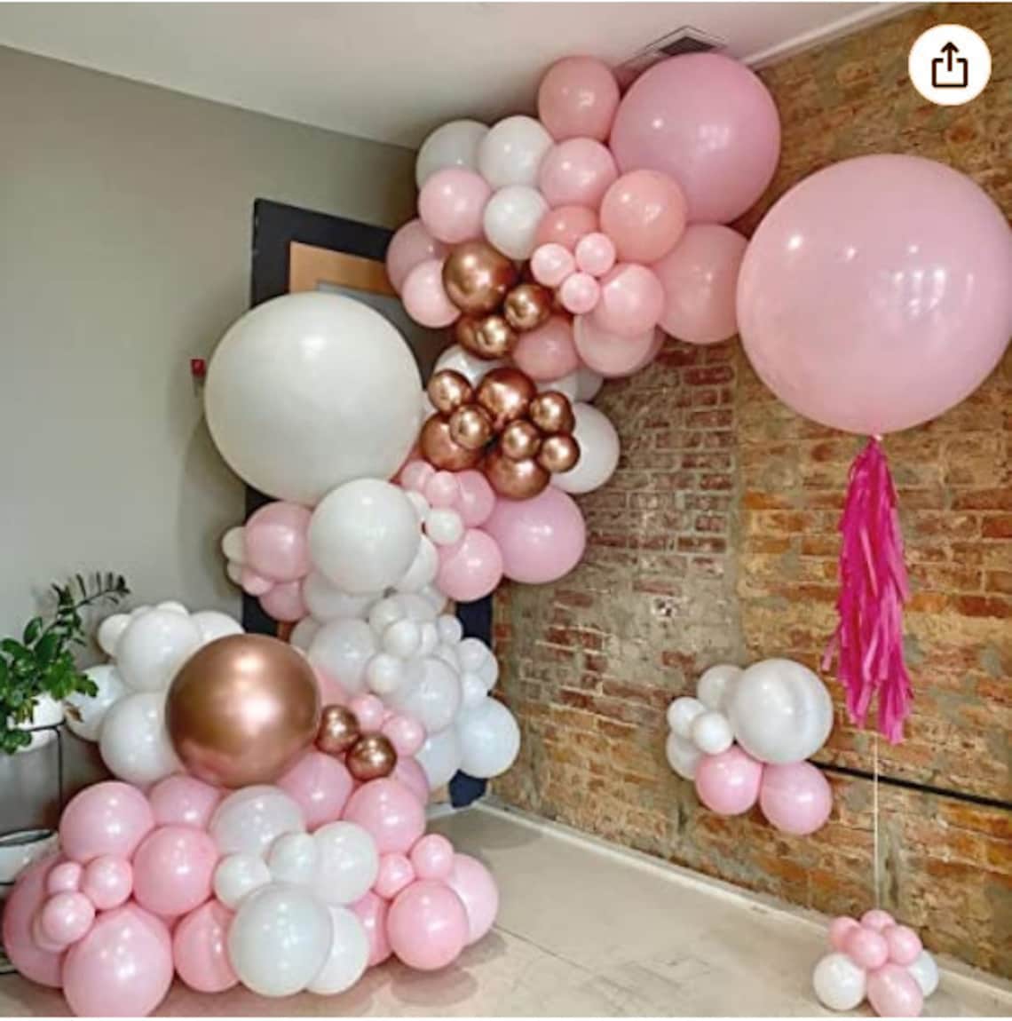 Pink Balloon Arch Kit Pink White Rose Gold Balloon Arch | Etsy