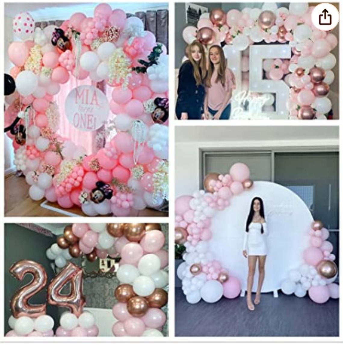 Pink Balloon Arch Kit Pink White Rose Gold Balloon Arch | Etsy