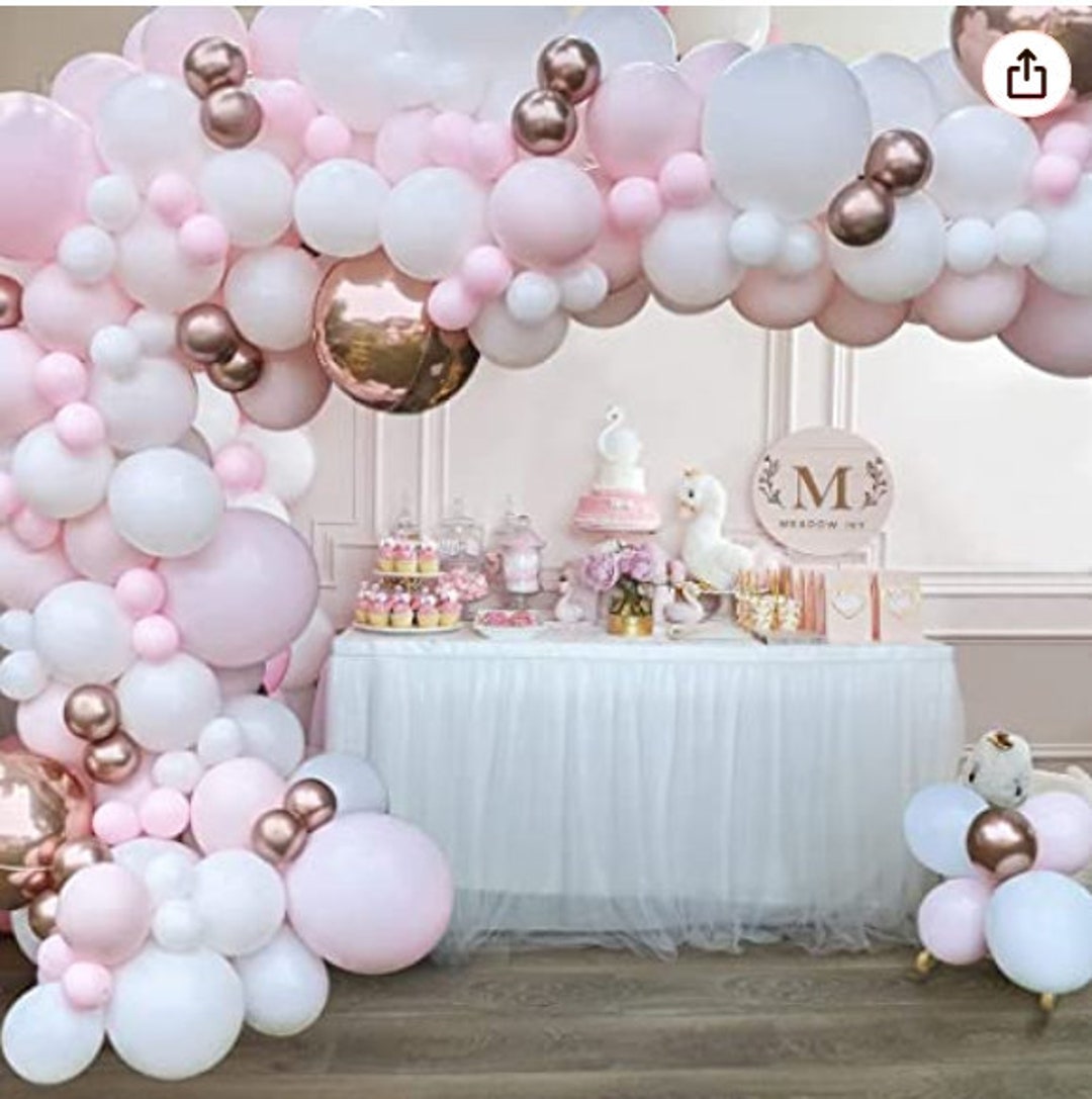 Pink Balloon Arch Kit Pink White Rose Gold Balloon Arch - Etsy