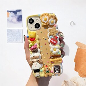 Biscuit Gril Carton Cream Phone Case,samsung Z Flip 6 7FE S26 S25 Fe ...