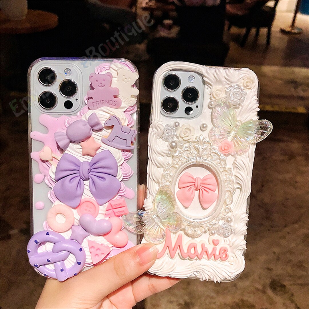 Handmade Baroque Style 3D Cream Phone Case for iPhone 15 14 13 - Etsy