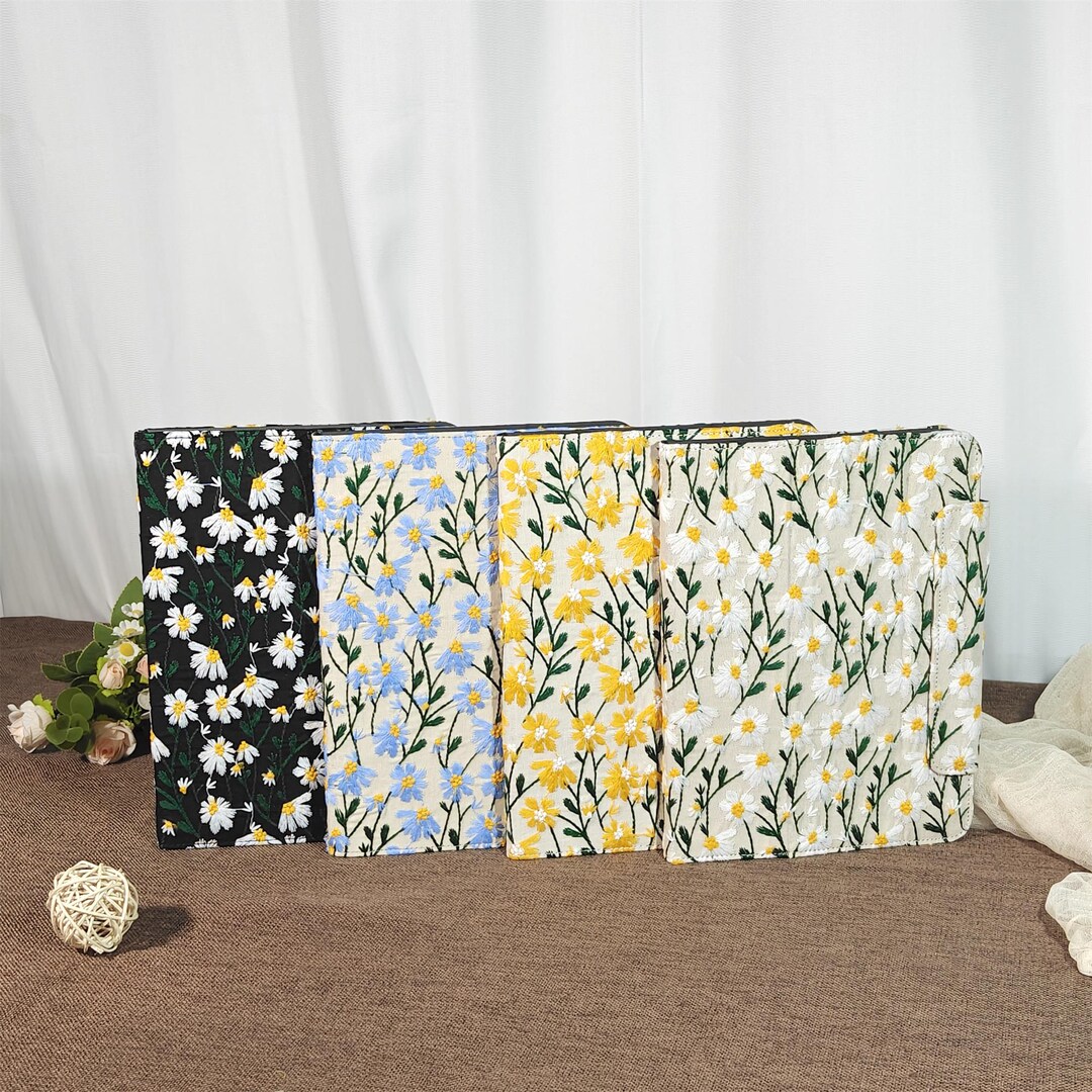 Daisy Embroidery Fabric Case for iPad Pro Air 13'' 11'',ipad 12th 2026 ...