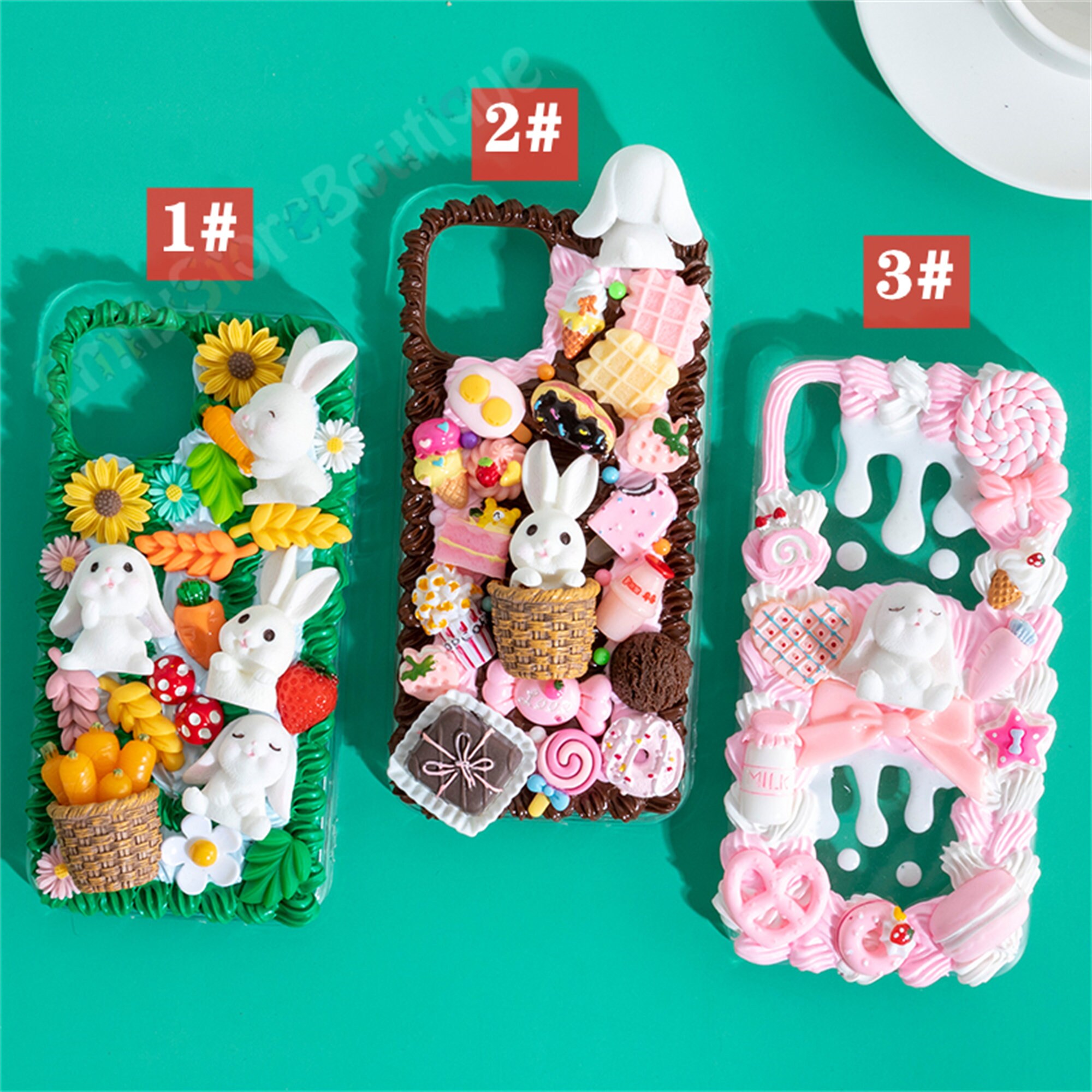 Handmade Cartoon Rabbit Park 3D Cream Case for Iphone 14 13 - Etsy