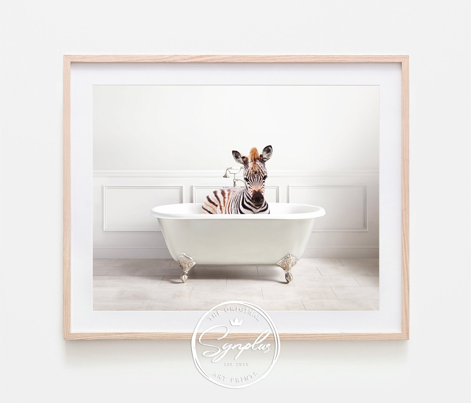 Bathtub Animal Print Set of 3, Safari Baby Animals, Giraffe Elephant ...