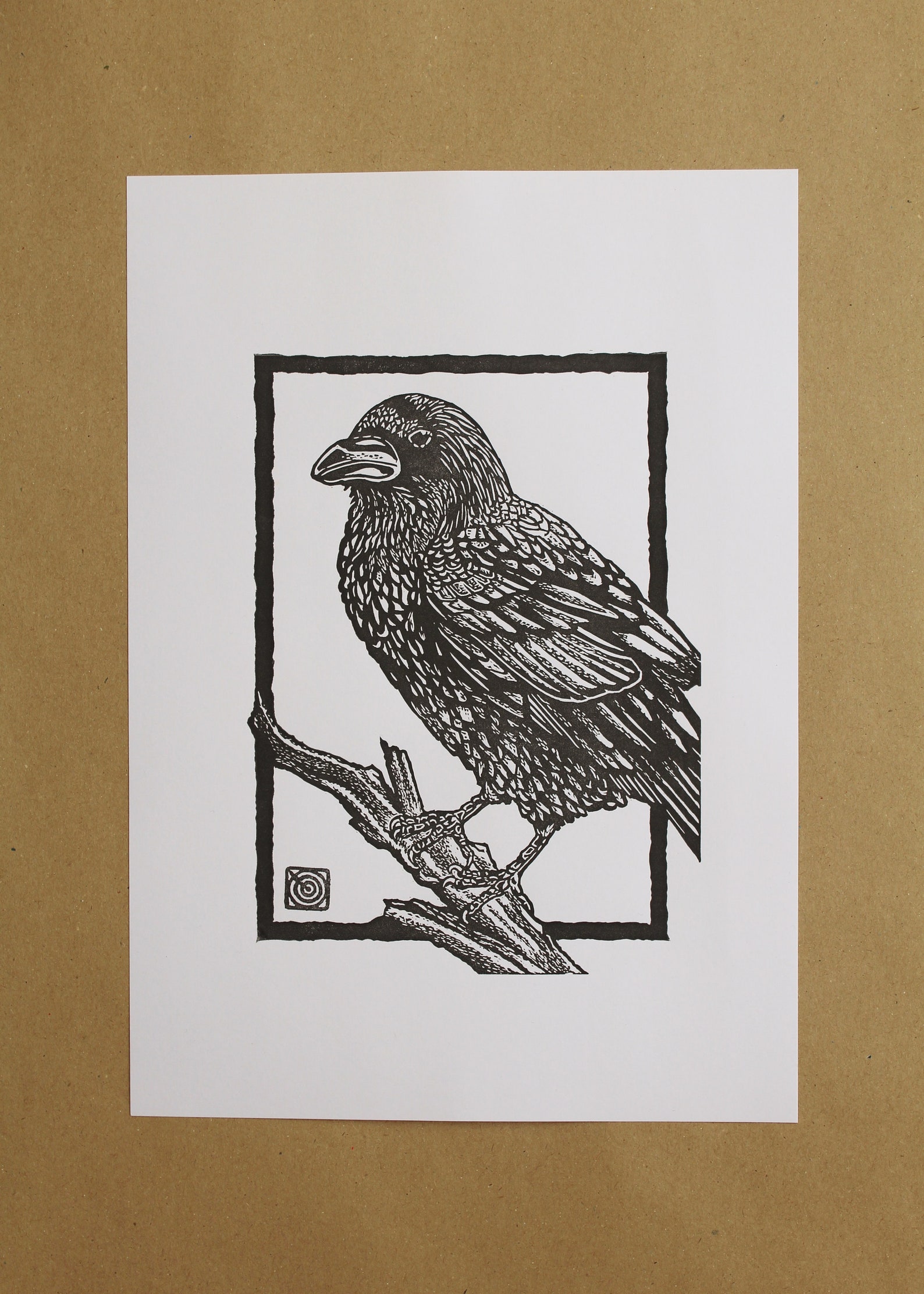 Raven Handmade Original Lino Print - Etsy UK