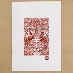 Green Woman - Handmade Original Lino Print - Etsy