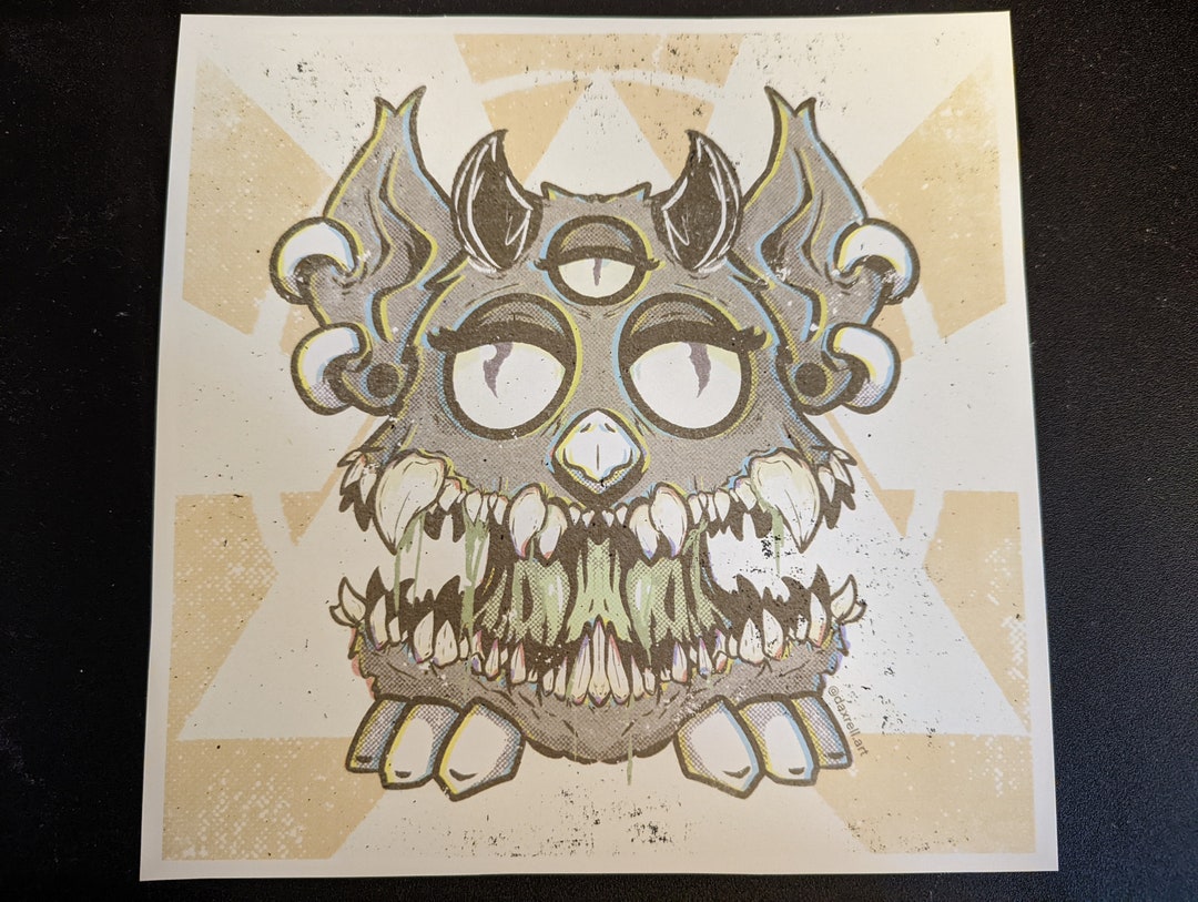 Furby Print, Spooky Furby Art Print 8x8" - Etsy