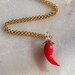 Red Hot Chilli Pepper Miniature Glass Charm Necklace - Etsy