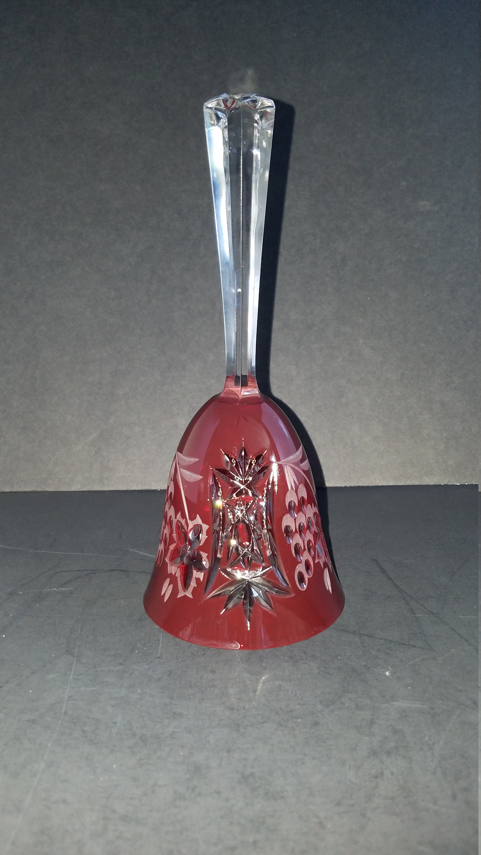Vintage Bohemian Ruby Red Crystal Bell. Decorative Crystal Bell. Art ...