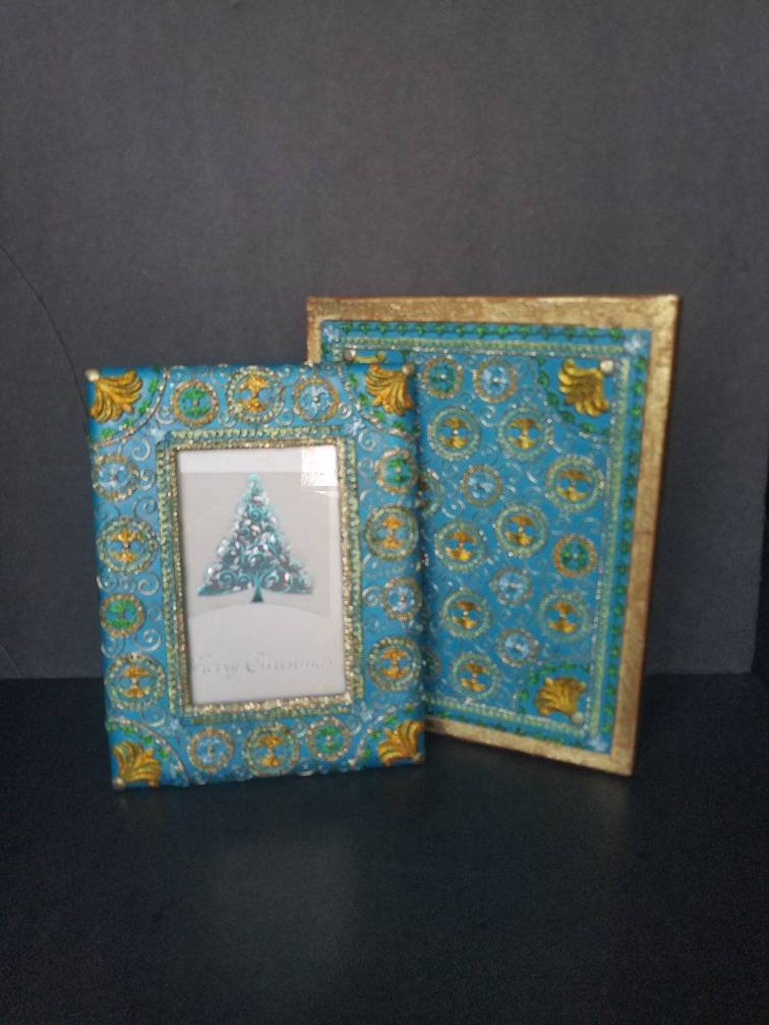 Vintage Christmas Picture Frame. Christmas Gift Frame in Box . Holiday ...