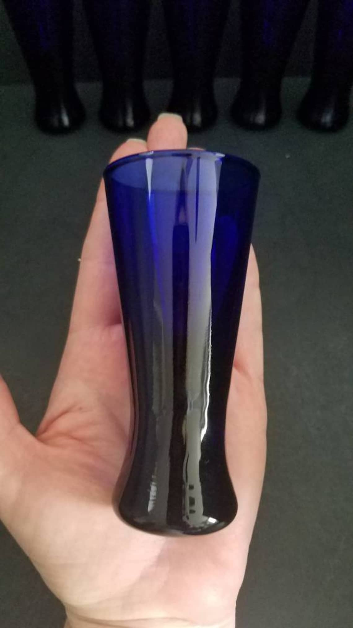 Vintage Cobalt Blue Heavy Bottom Shot Glasses Set of 6. Vodka - Etsy