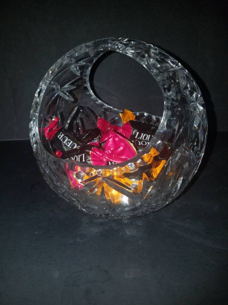 Vintage Heavy Cut Crystal Candy Bowl. Candy Dish. Bohemia Crystal ...