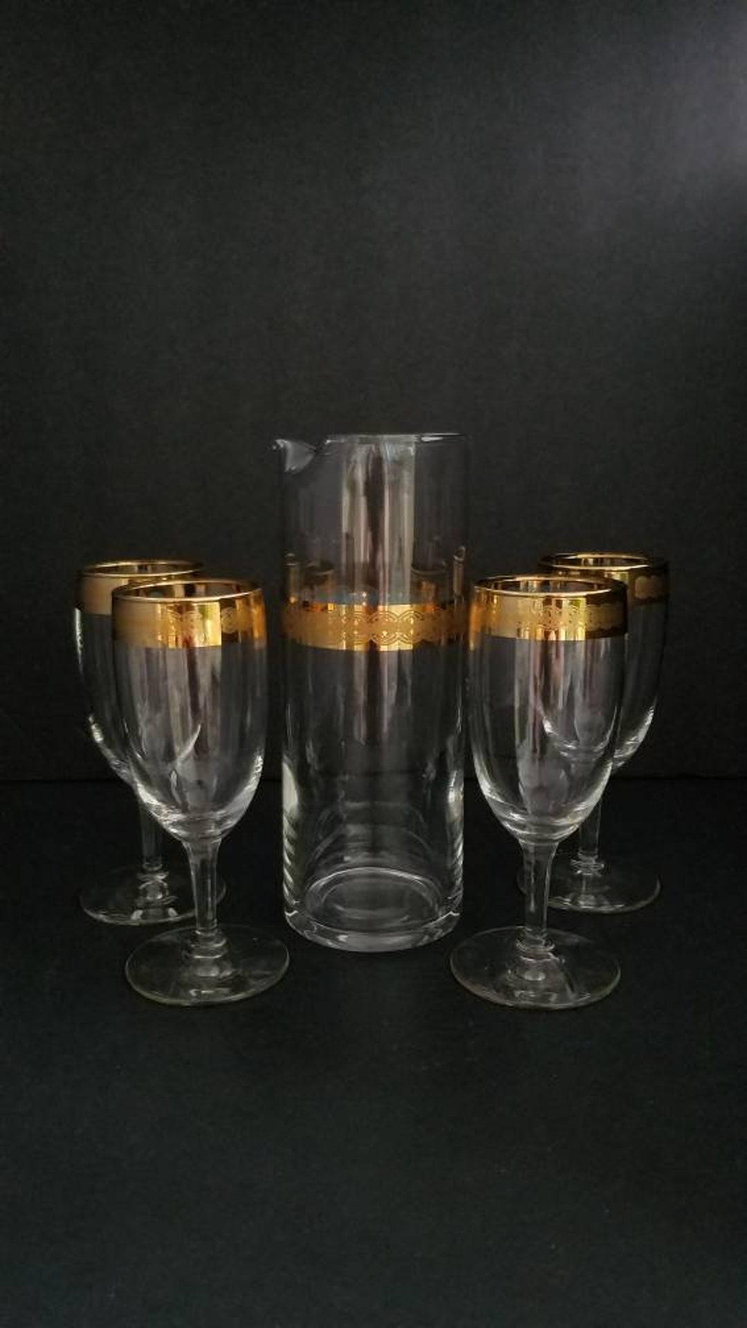 Glass Decanter With Glasses Set of 5. Juice ,wine Carafe Set. Wine ...
