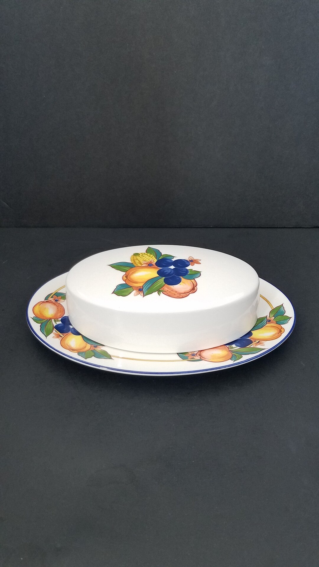 Vintage Covered Butter Dish Mikasa Bountiful Bone China Butter Dish ...