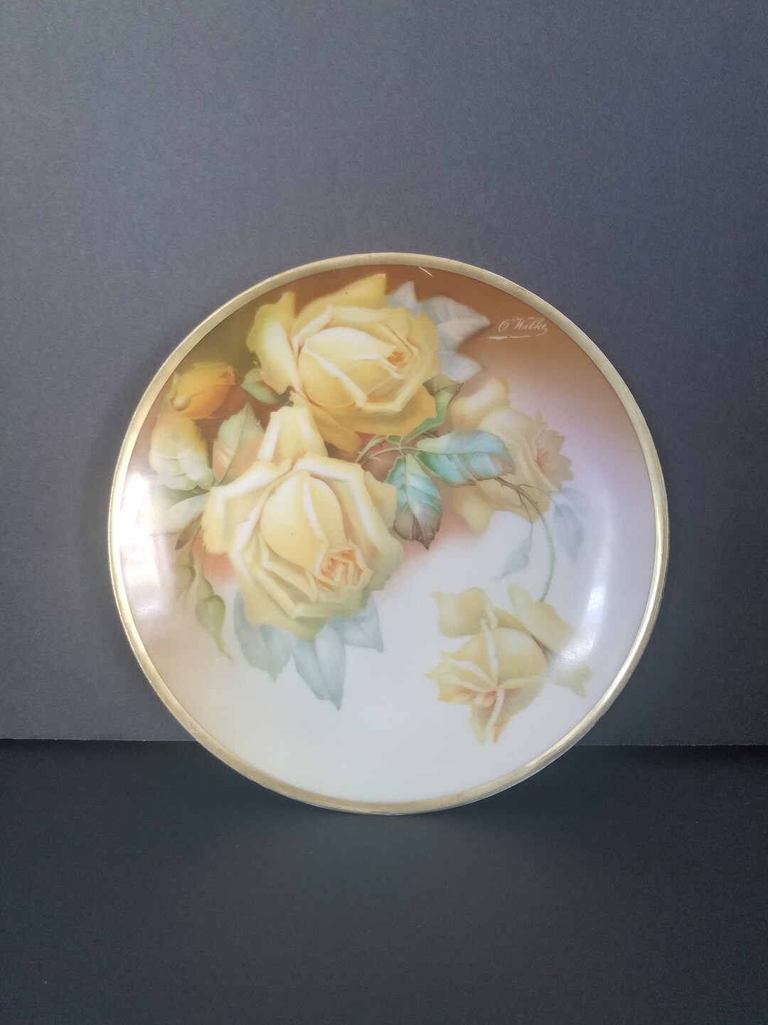 Vintage China Decorative Plate Sevres Bavaria Yellow Roses 7.5 ...