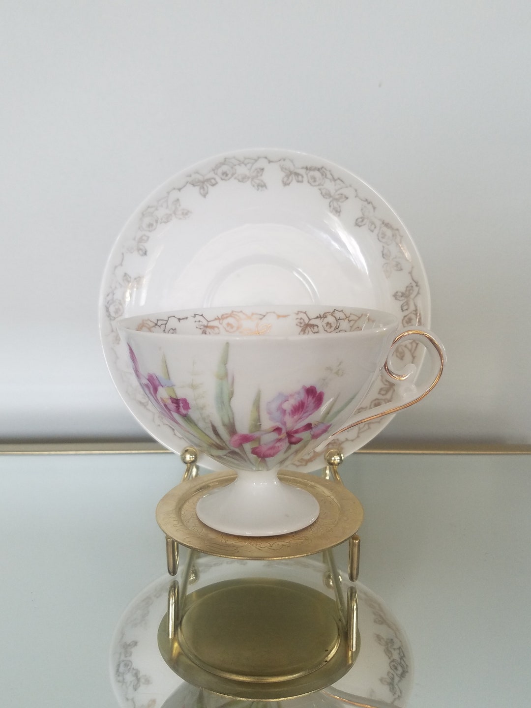 Vintage China Footed Teacup and Saucer Weimar. Tea Party Cup. - Etsy