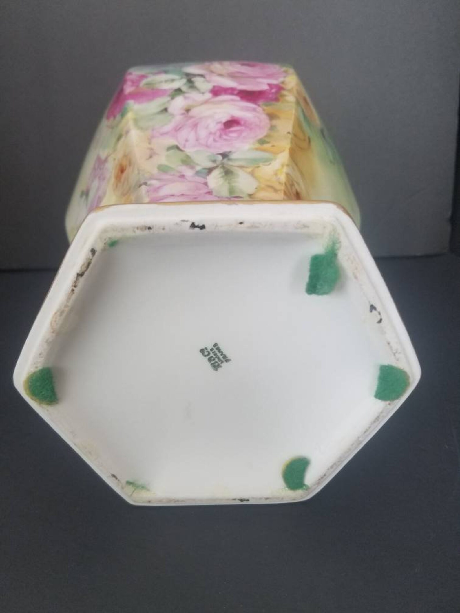Antique Large Porcelain Limoges Vase Hand Painted Floral With Gold Gild ...