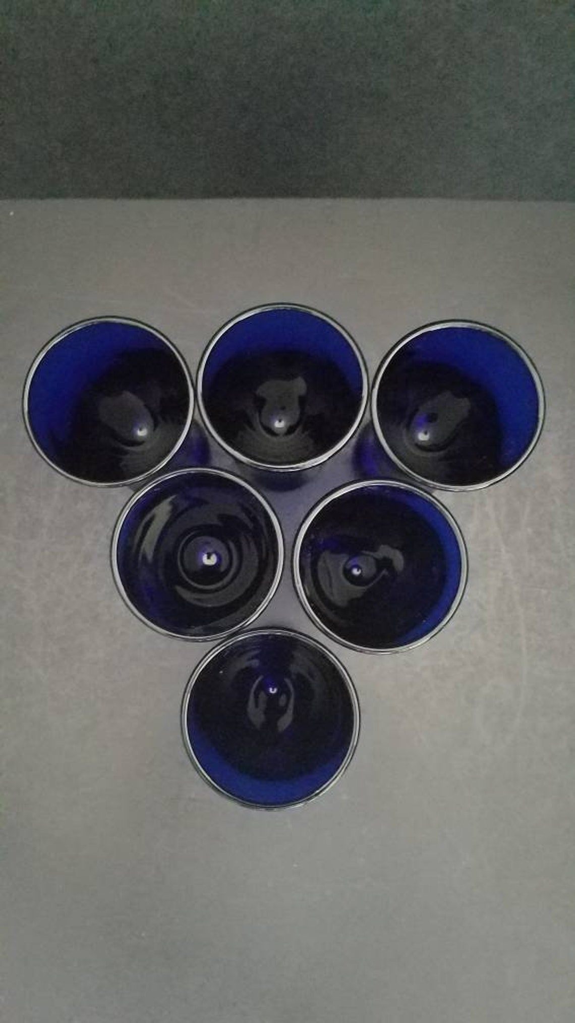 Vintage Cobalt Blue Heavy Bottom Shot Glasses Set of 6. Vodka - Etsy