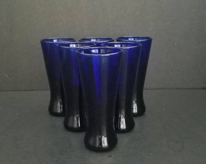 Vintage Cobalt Blue Heavy Bottom Shot Glasses Set of 6. Vodka Shots. - Etsy