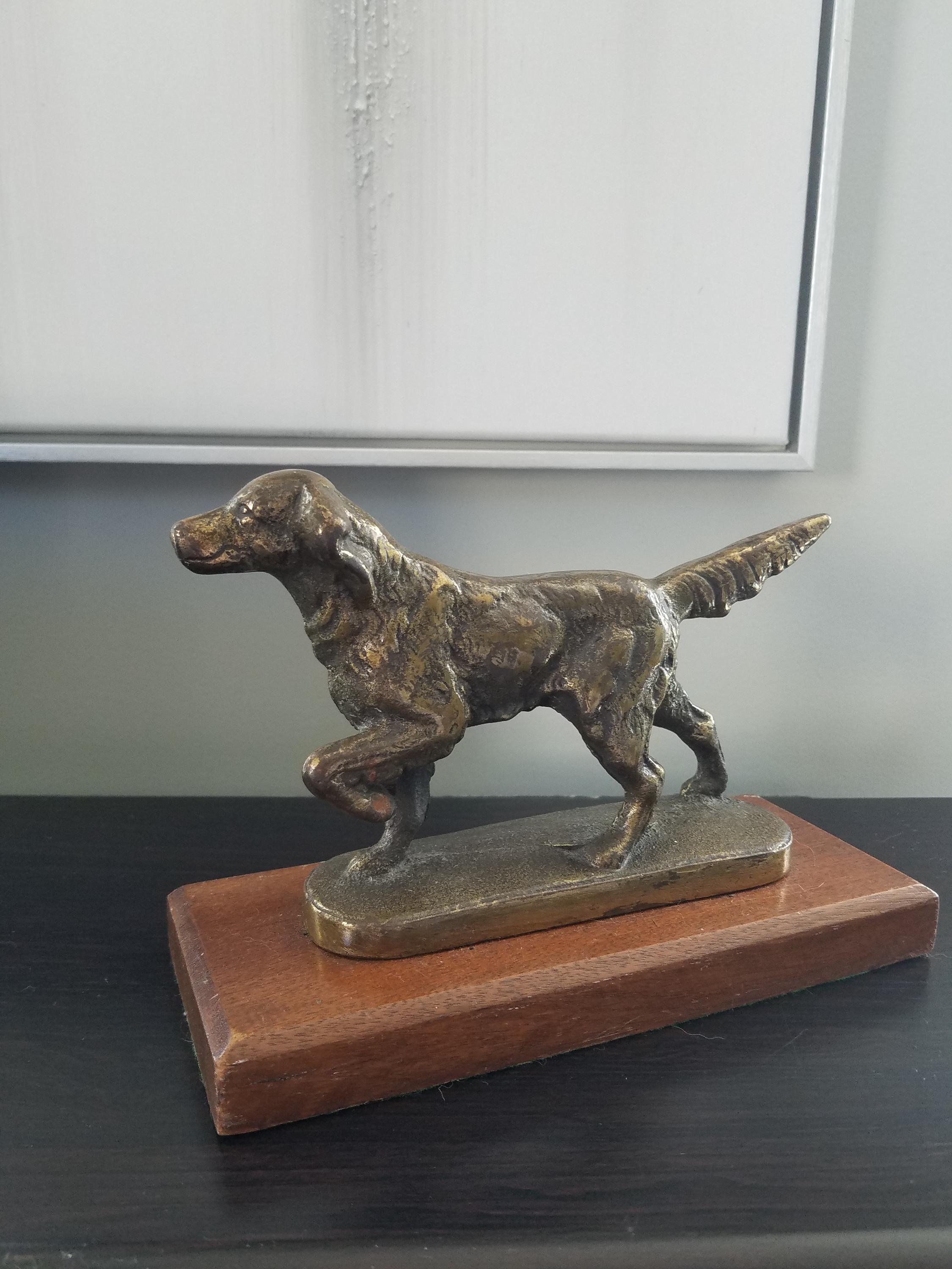 Vintage Brass/bronze Figurine Pointed Setter Cast Iron Irish Setter ...