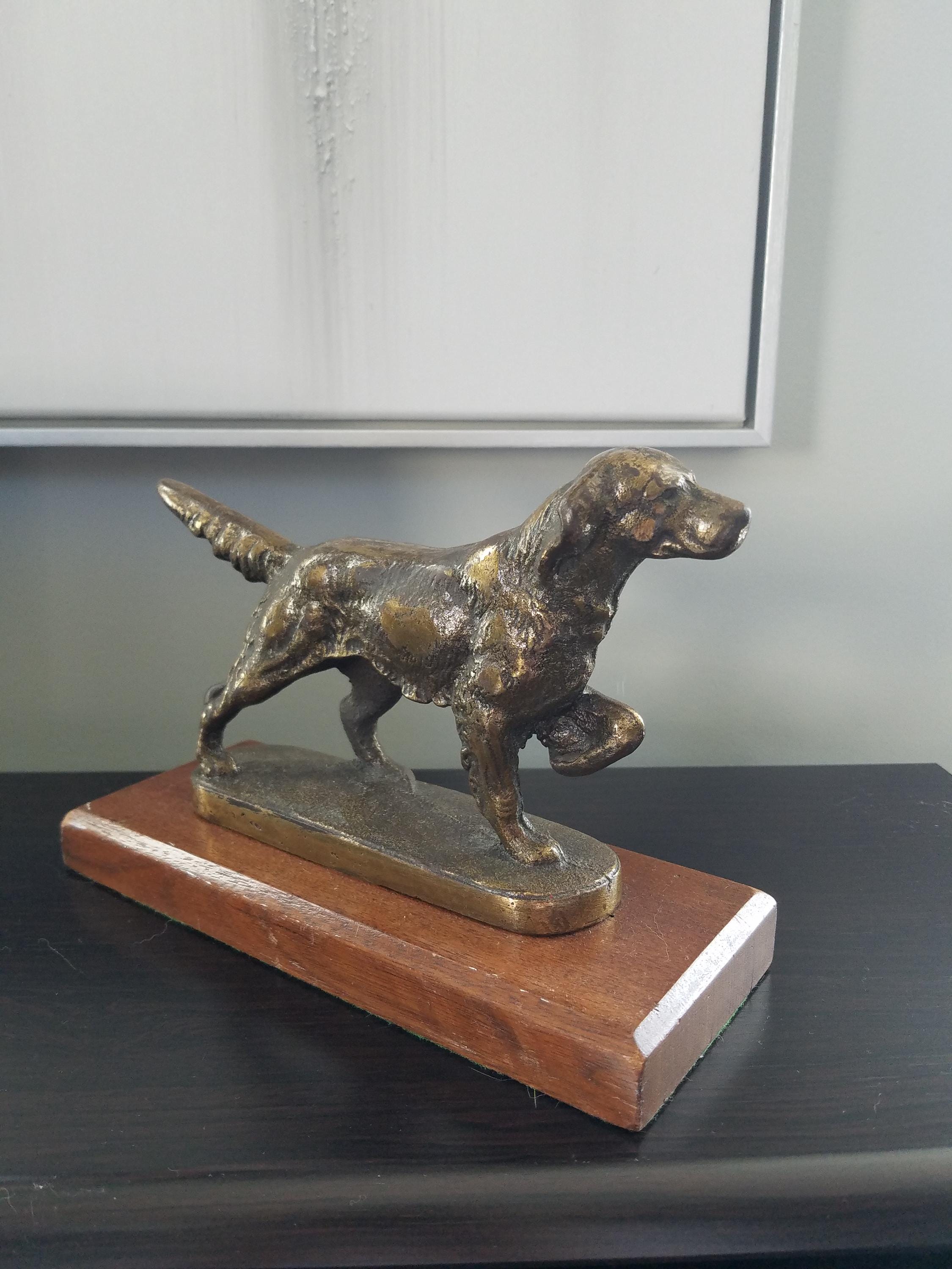 Vintage Brass/bronze Figurine Pointed Setter Cast Iron Irish Setter ...