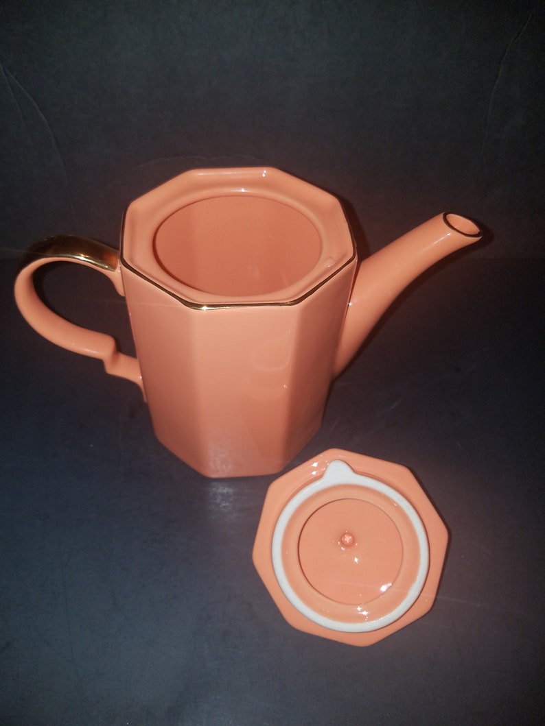 Teapot by Grace's Teaware . Porcelain Orange Teapot With Gold Trim. - Etsy