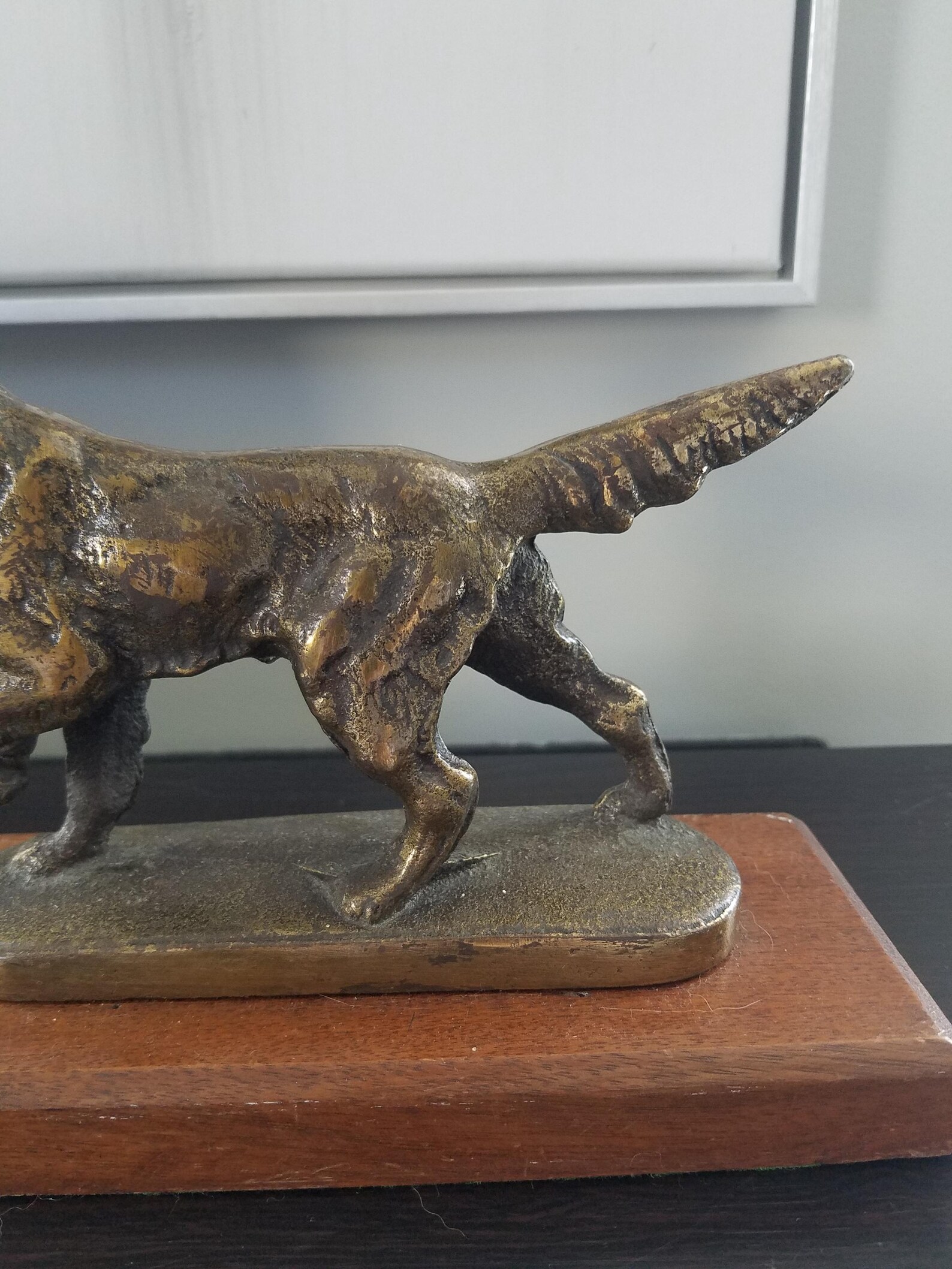 Vintage Brass/bronze Figurine Pointed Setter Cast Iron Irish Setter ...