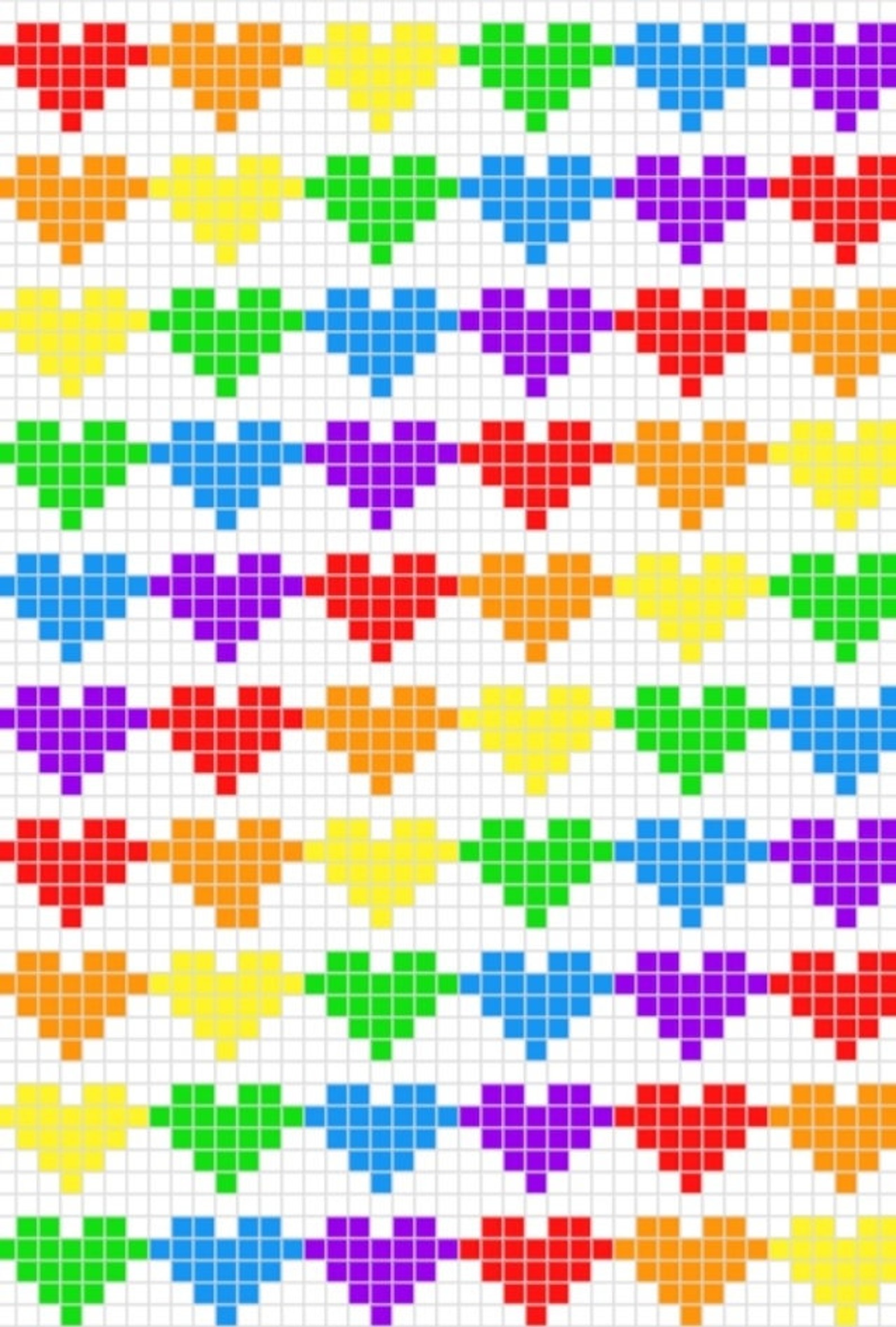Rainbow Heart Chains C2C Crochet Graph and Written Pattern - Etsy