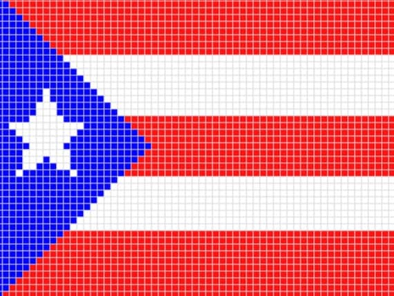 Puerto Rico Flag C2C Crochet Graph and Written Pattern - Etsy