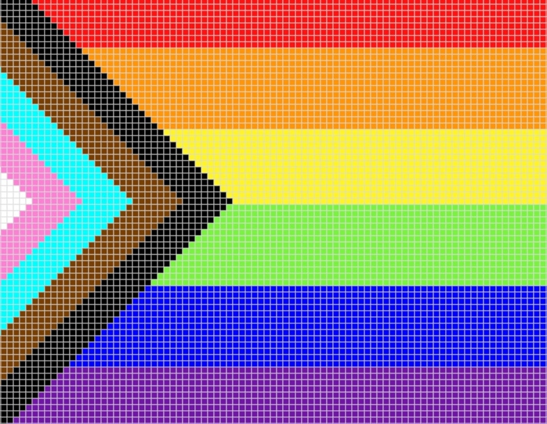 Progress Pride Flag C2C Crochet Graph and Written Pattern - Etsy