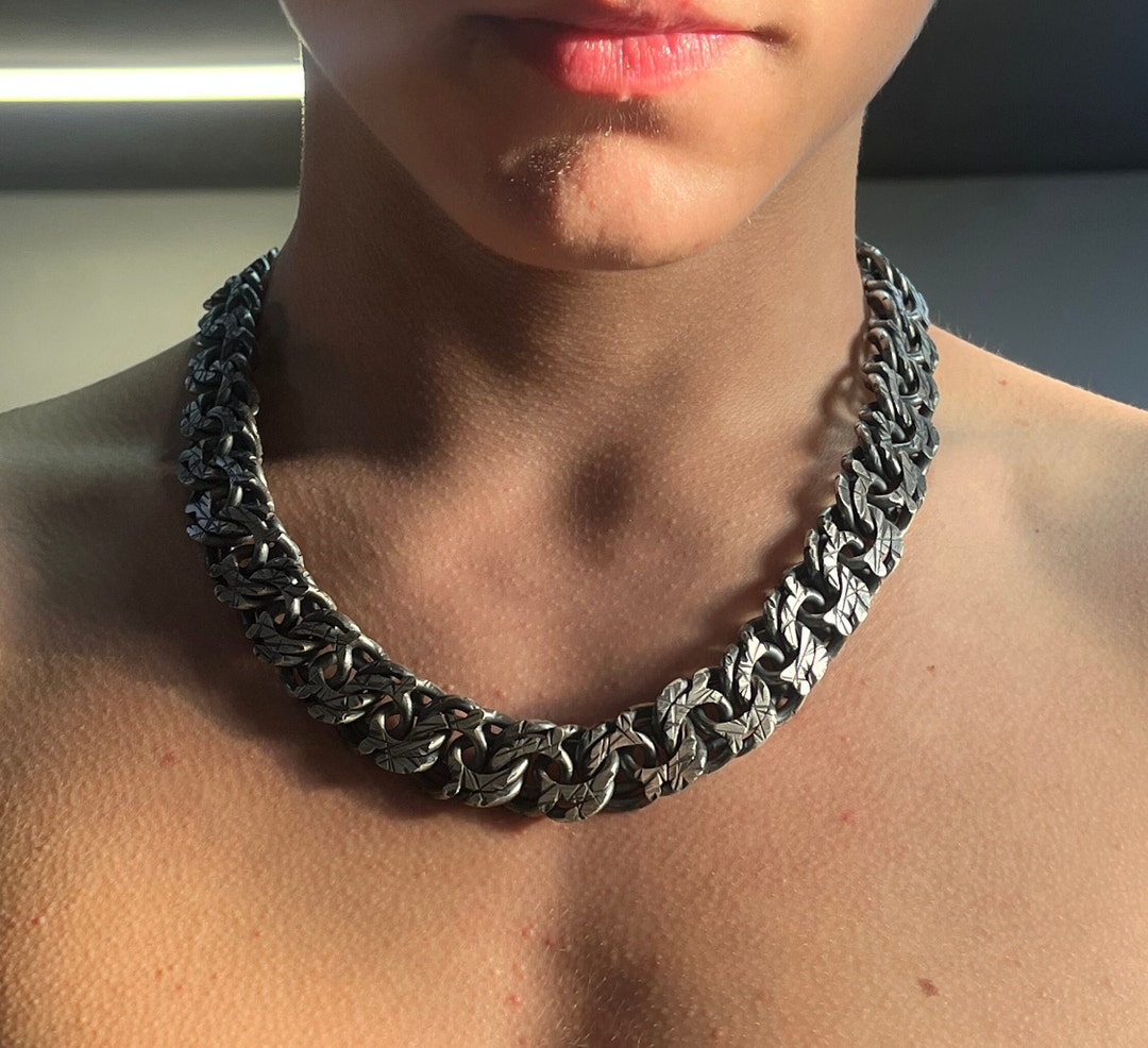 Handmade Silver Men's Chain Necklace, 925 Silver Pendants, Gift for Men ...