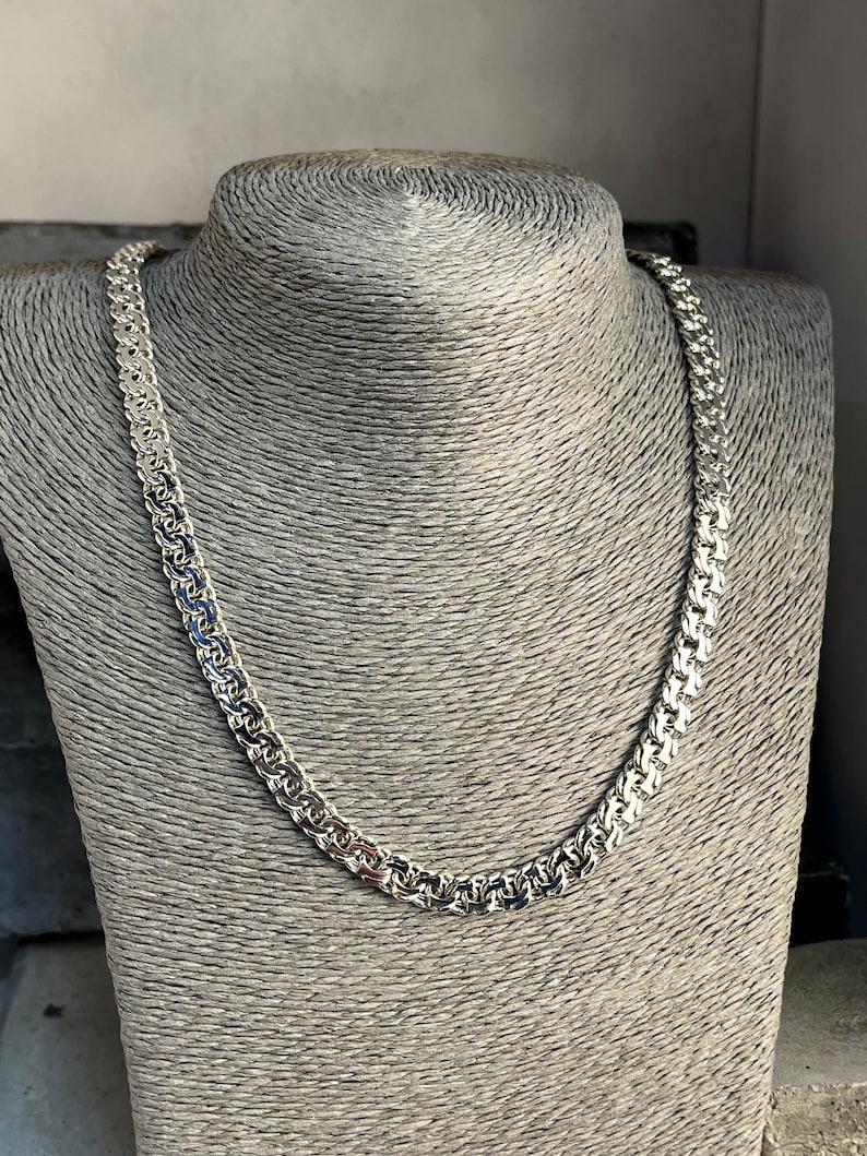 Handmade Silver Chain Necklace, 925 Silver Men's Chain, Gift for Men ...