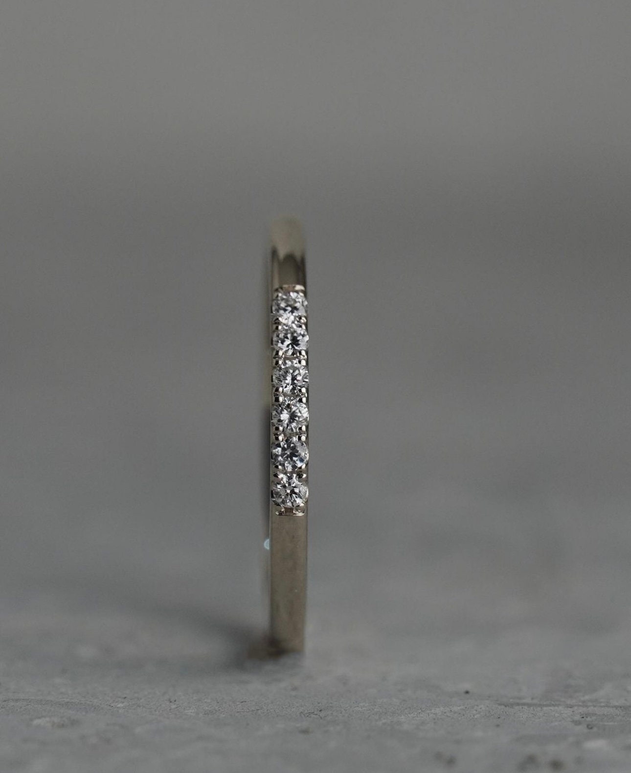 Platinum Wedding Band With Diamonds, Super Skinny Platinum Ring, Thin ...