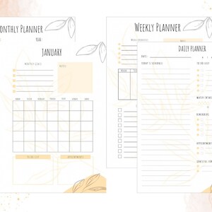 Printable and Fully Customizable Planner Pack Daily, Weekly, Monthly ...