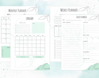 Printable and Fully Customizable Planner Pack - Daily, Weekly, Monthly ...