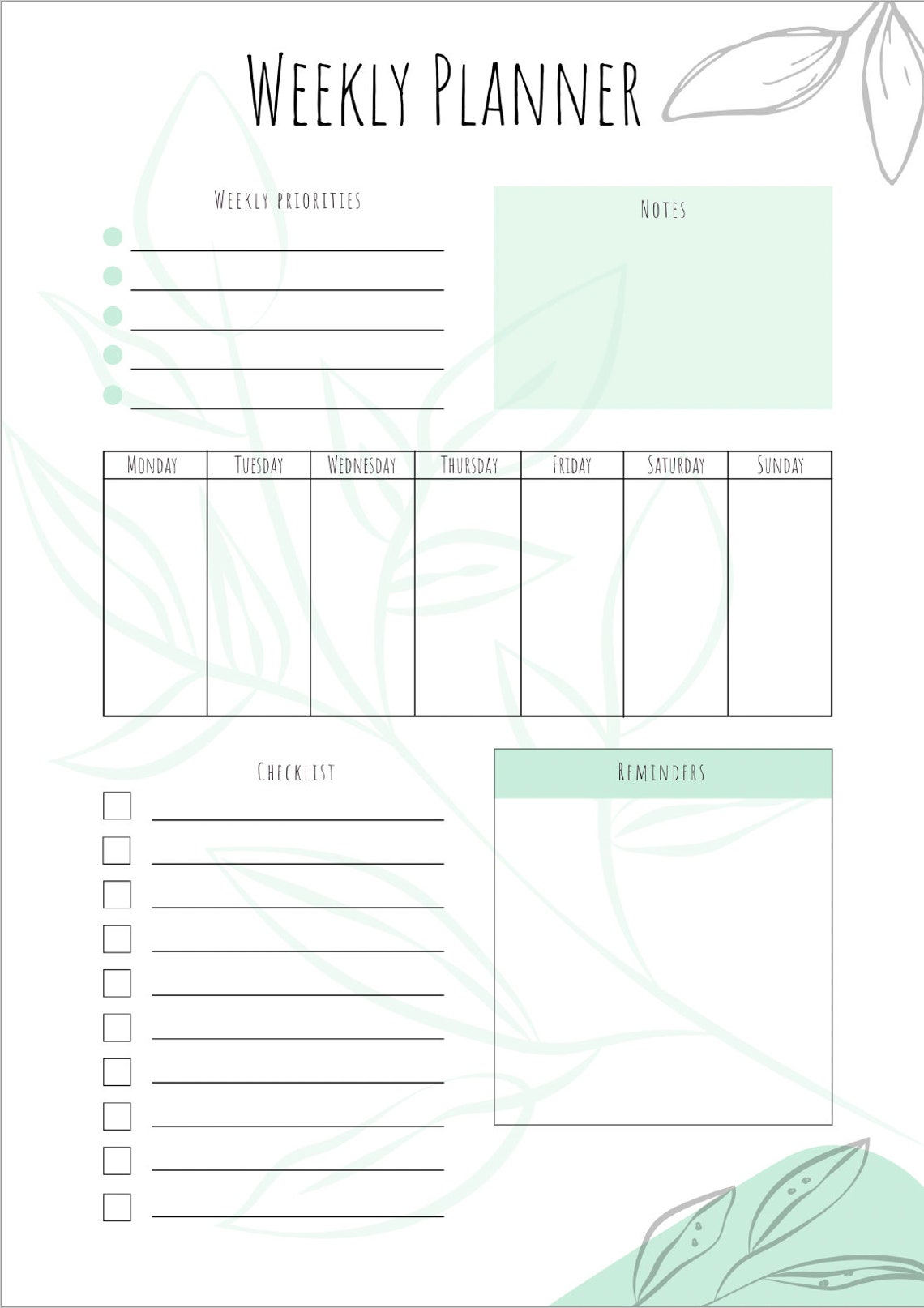 Printable and Fully Customizable Planner Pack - Daily, Weekly, Monthly ...