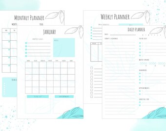 Printable and Fully Customizable Planner Pack Daily Weekly - Etsy